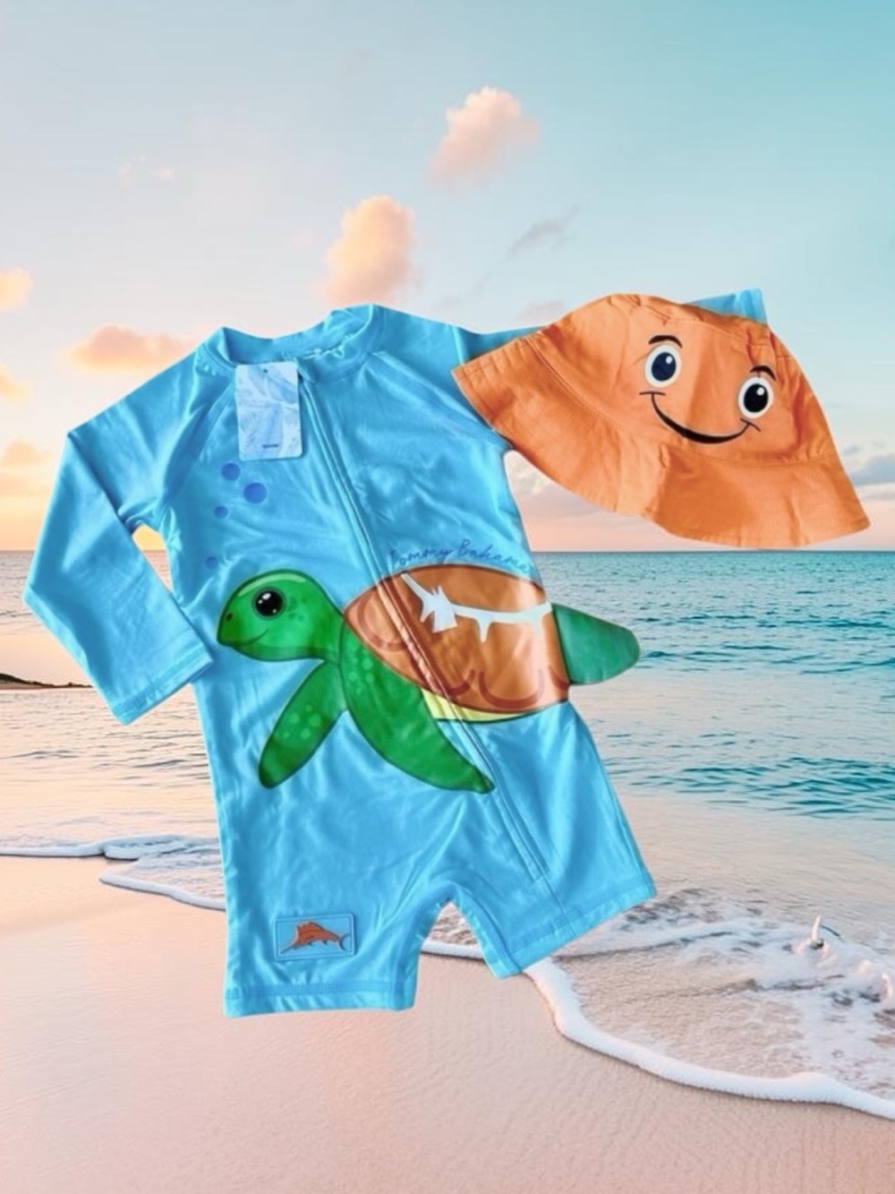 Tommy Bahama | Swim | Tommy Bahama Baby Turtle Sunsuit Orange Smiley ...